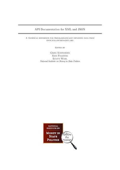 Pdf Api Documentation For Xml And Json · 2015 10