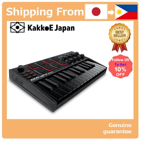 [dj Japan] Akai Pro Midi Keyboard 25 Key Usb 8 Pad Music Production Software Mpk Mini Mk3 Black