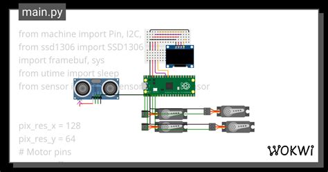 ssd1306 ultrasound with micropython wokwi esp32 stm32 arduino