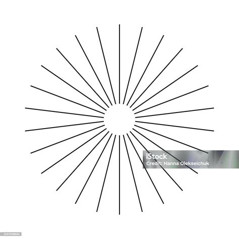 방사형 원선 원형 선 요소 태양 별 광선의 상징입니다 방사형 줄무늬가 있는 스포크 추상적 인 환상 기하학적 모양 스타버스트