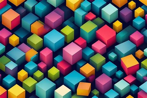 Premium Photo Completely Seamless Abstract Cube Pattern Colorful Design Geometric 3d Vector