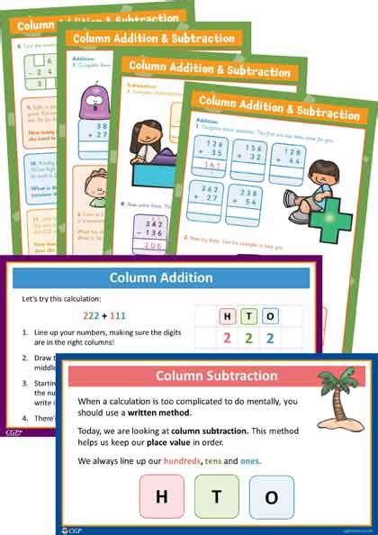 Column Addition And Subtraction Lesson Pack Year 4 Cgp Plus