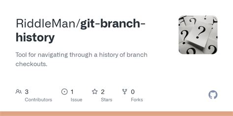 Github Riddlemangit Branch History Tool For Navigating Through A History Of Branch Checkouts