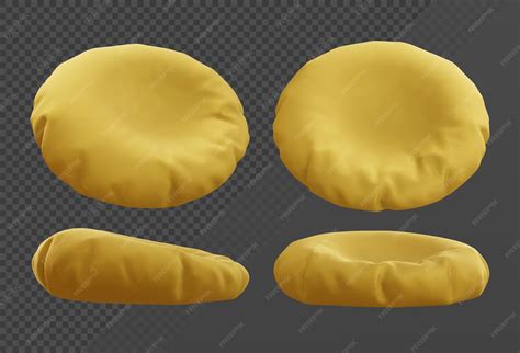 Premium Psd 3d Rendering Rounded Bean Bag Template Soft Fluffy And
