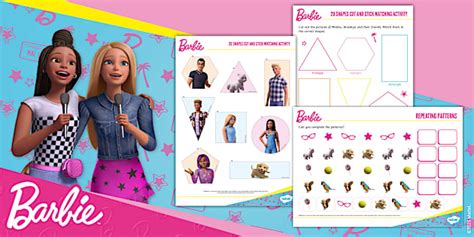 👉 Barbie Shapes Activity Pack