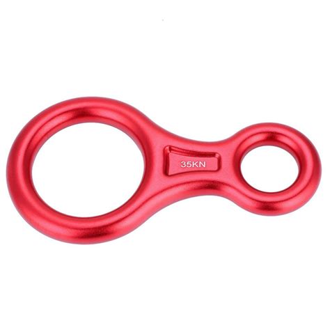 rope descender rappel ring rock climbing rescue gear rojo 35kn figura 8 word scienceny