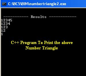 Program Print Number Triangle Downside C Tutorial With Basic