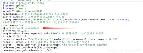 生物信息学入门 使用 Geo基因芯片数据进行差异表达分析（deg）——limma 算法 数据 代码 结果解读使用geo数据进行limma差异
