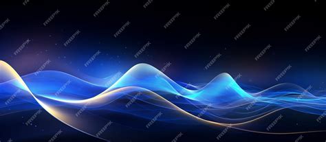 Abstract Digital Network Connection On Blue Dark Background 3d Digital Particles Wave With