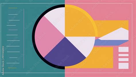 Colorful Infographic With Pie Chart And Data Visualizations On A Split