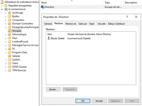 Active Directory Ajouter Un Utilisateur à Un Groupe Pour Une Durée