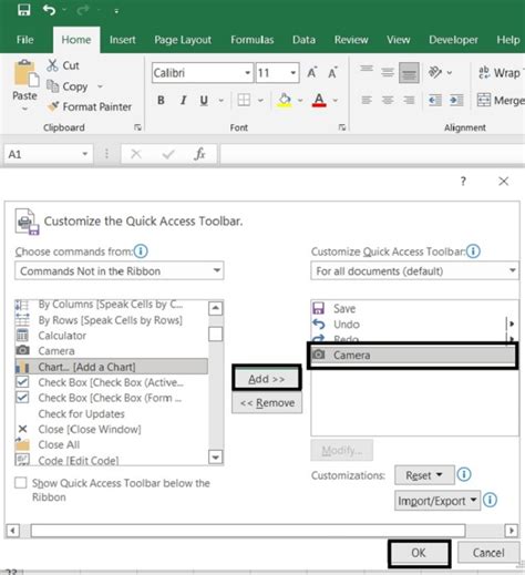 如何在excel中添加和使用照相机工具 技术教程