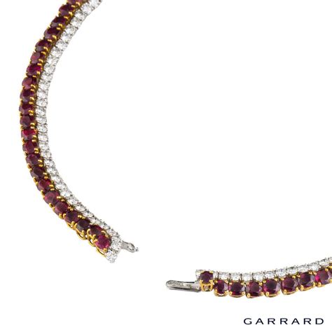 Garrard 18k Yellow Gold And Platinum Burmese Ruby And Diamond Necklace