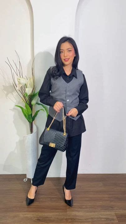 Rompi Vest Jas Wanita Formal Hitam Slimfit Kerja Kantor Premium High Quality Rompi Wanita Formal