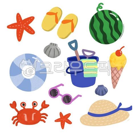 여름 여름아이콘 여름일러스트 손그림 손그림일러스트 사진이미지일러스트캘리그라피 Bow작가