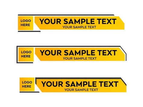 Lower Third Vector Design With Red Yellow Overlay Strip Text Video News Lower Thirds Pack