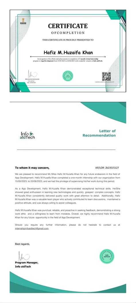 hafiz huzaifa khan on linkedin internship infoaidtech