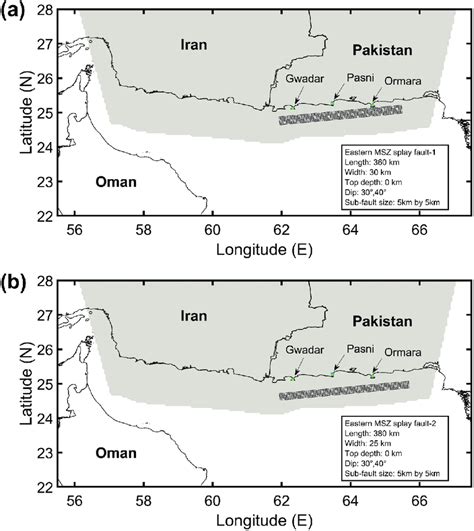 Generic Splay Faults Models Of Eastern Makran A Splay Fault 1 And Download Scientific