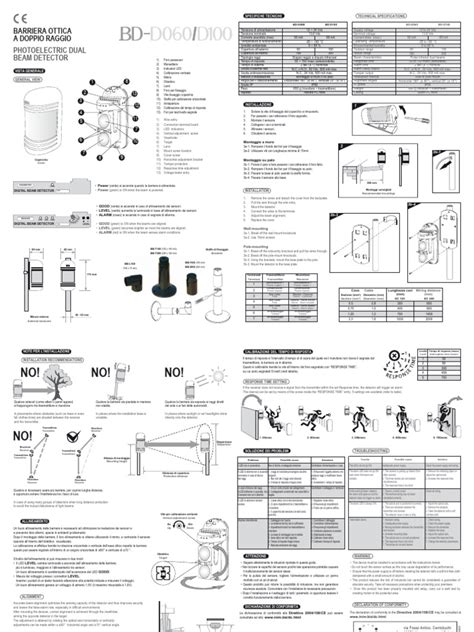 Manual De Instalare Bariera Fotoelectrica Inim Bd D060 Pdf