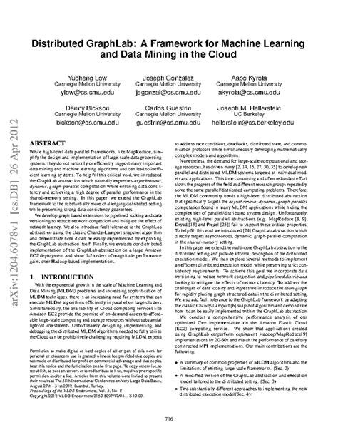 A Framework For Machine Learning And Data Mining In The Cloud