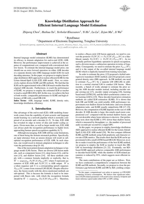 Pdf Knowledge Distillation Approach For Efficient Internal Language Model Estimation
