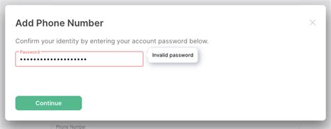 Incorrect Password Error In A Poor Location In The Add Phone Number Dialog · Issue 19345