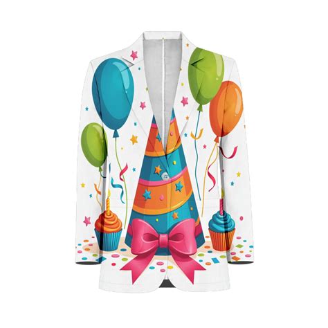 Birthday Party Fun Colorful Balloons Customized Mens Suits Full Man