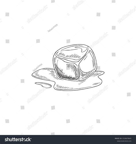 Ice Cube Melting Water Puddle Sketch Stock Vector Royalty Free 2126679641 Shutterstock