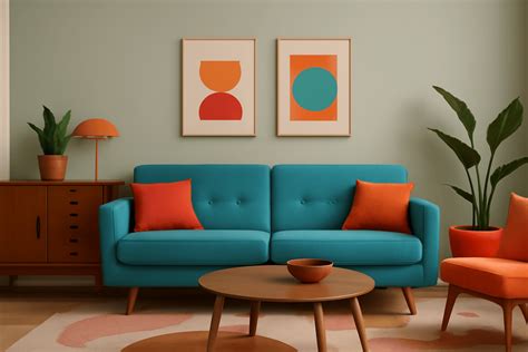Retro Living Room Design With A Stylish Modern Touch