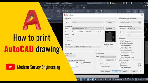 How To Print Autocad Drawing Youtube