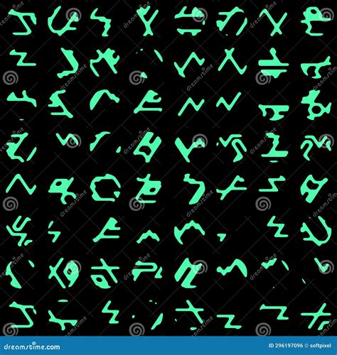 Fantasy Alien Font Runic Characters Stock Illustration Illustration Of White Alien 296197096