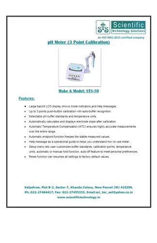 Ph Meter 3 Point Calibration At ₹ 24035 In Raigad Id 2853189839055