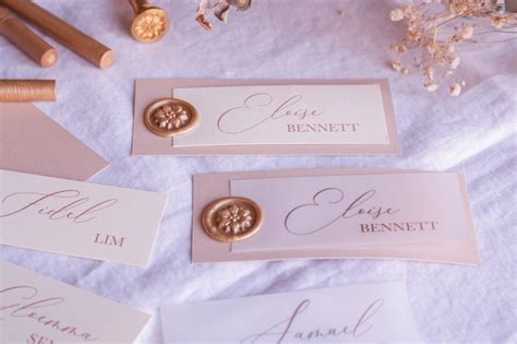 Calligraphy Place Cards Wax Seal Place Cards Event Table Place Cards Custom Place Cards Wedding