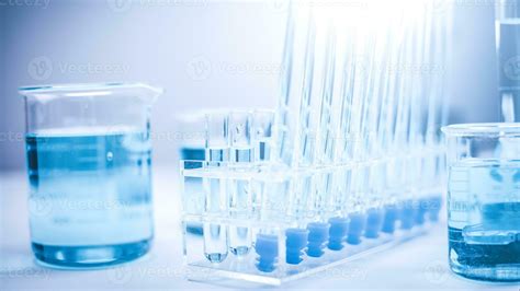 Microscope With Lab Glassware Nanotechnology Conducting Research Fiber