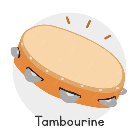 Premium Vector Tambourine Clipart Cartoon Style Percussion