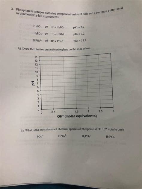Solved 3 Phosphate Is A Major Buffering Component Inside Of