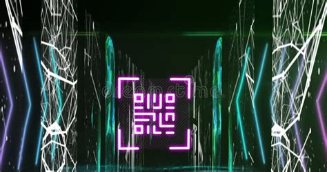 Image Of Shapes And Qr Code In Digital Space Stock Photo Image Of Network Generated
