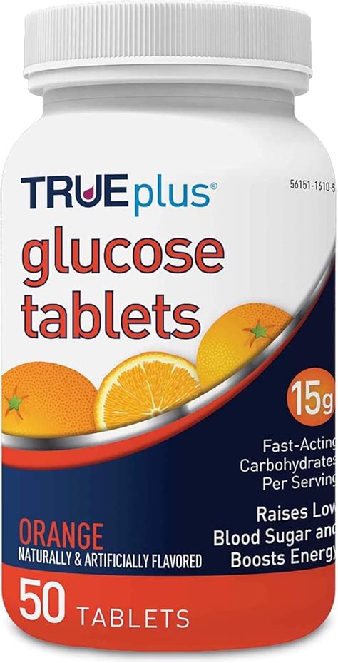 Trueplus® Glucose Tablets Orange 50ct Health And Household