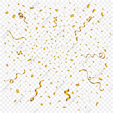 Golden Confetti Explosion Vector Png For The Festival Background Free Party Ribbon Blast