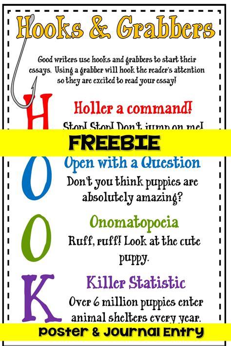 Writing Hooks Freebie Narrative Writing Hooks Poster