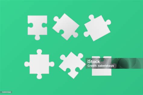 흰색 빈 직소 퍼즐 조각 세트 현실적인 벡터 일러스트 격리 0명에 대한 스톡 벡터 아트 및 기타 이미지 0명 3차원 형태 개념 Istock