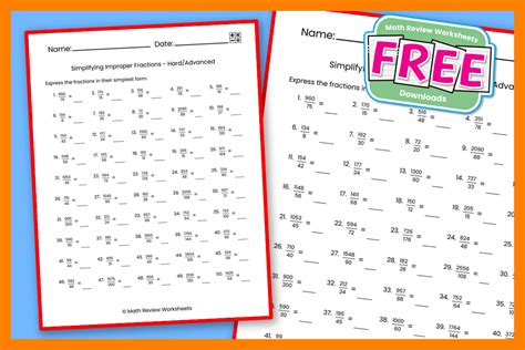 simplifying fractions worksheets math review worksheets