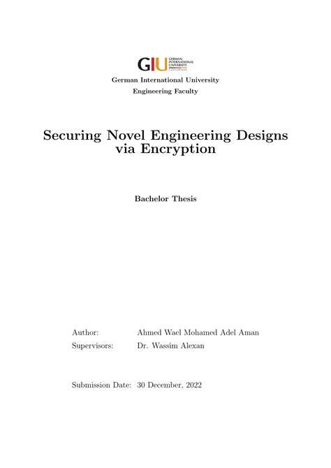 Pdf Securing Novel Engineering Designs Via Encryption