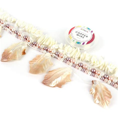 Flowers Leaf Shape Shell Curved Shell Shell Rounds And Wire Jewellerymaker