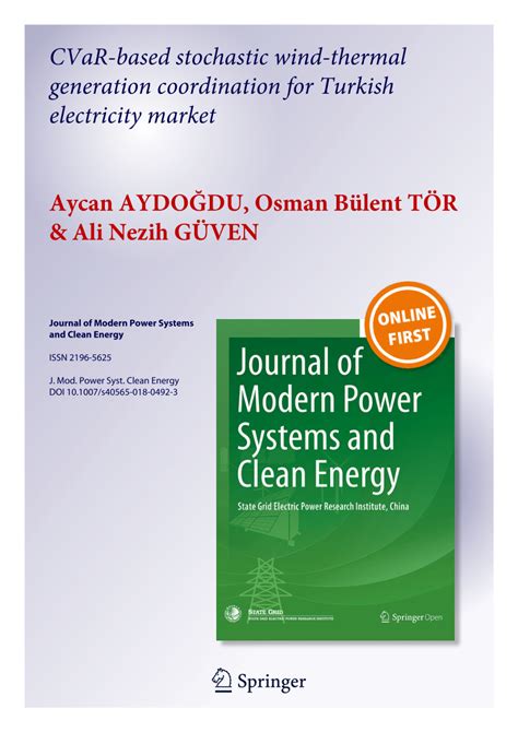 Pdf Cvar Based Stochastic Wind Thermal Generation Coordination For