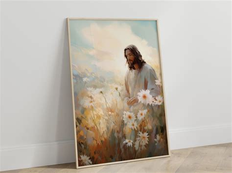 Jesus Leaves The 99 Jesus Wildflower Christian Wall Art Jesus