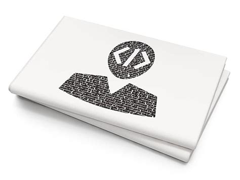 Database Concept Programmer On Blank Newspaper Background Server