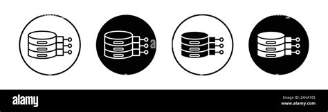 Data Architecture Icon Vector Symbol Or Sign Set Collection In Black And White Outline Stock