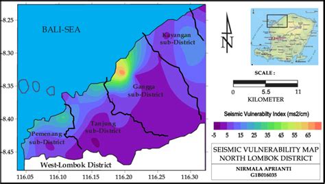 Map Of Seismic Vulnerability Index Value The Distribution Of The Download Scientific Diagram