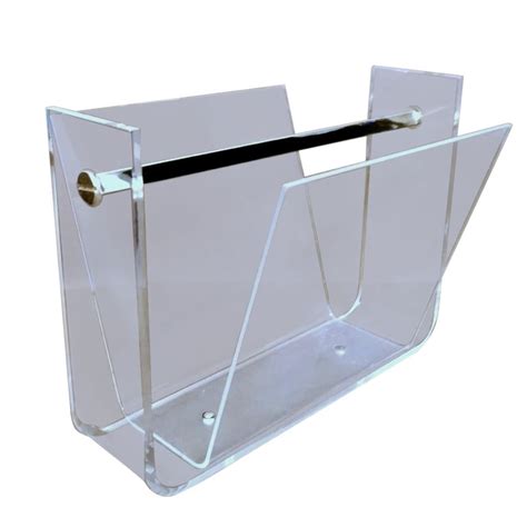 Space Age Style Italian Clear Plexiglass Magazine Rack For Sale At 1stdibs